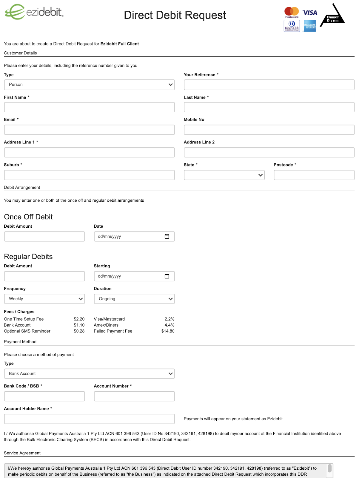 How to add a new customer and establish their payment schedule