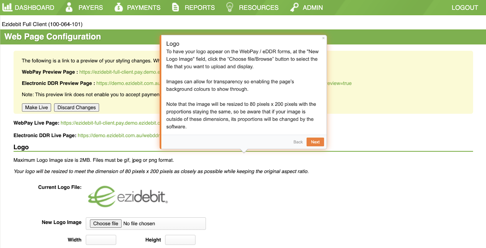 Customising your Hosted Payment Page and Electronic Direct Debit Request (eDDR) Form