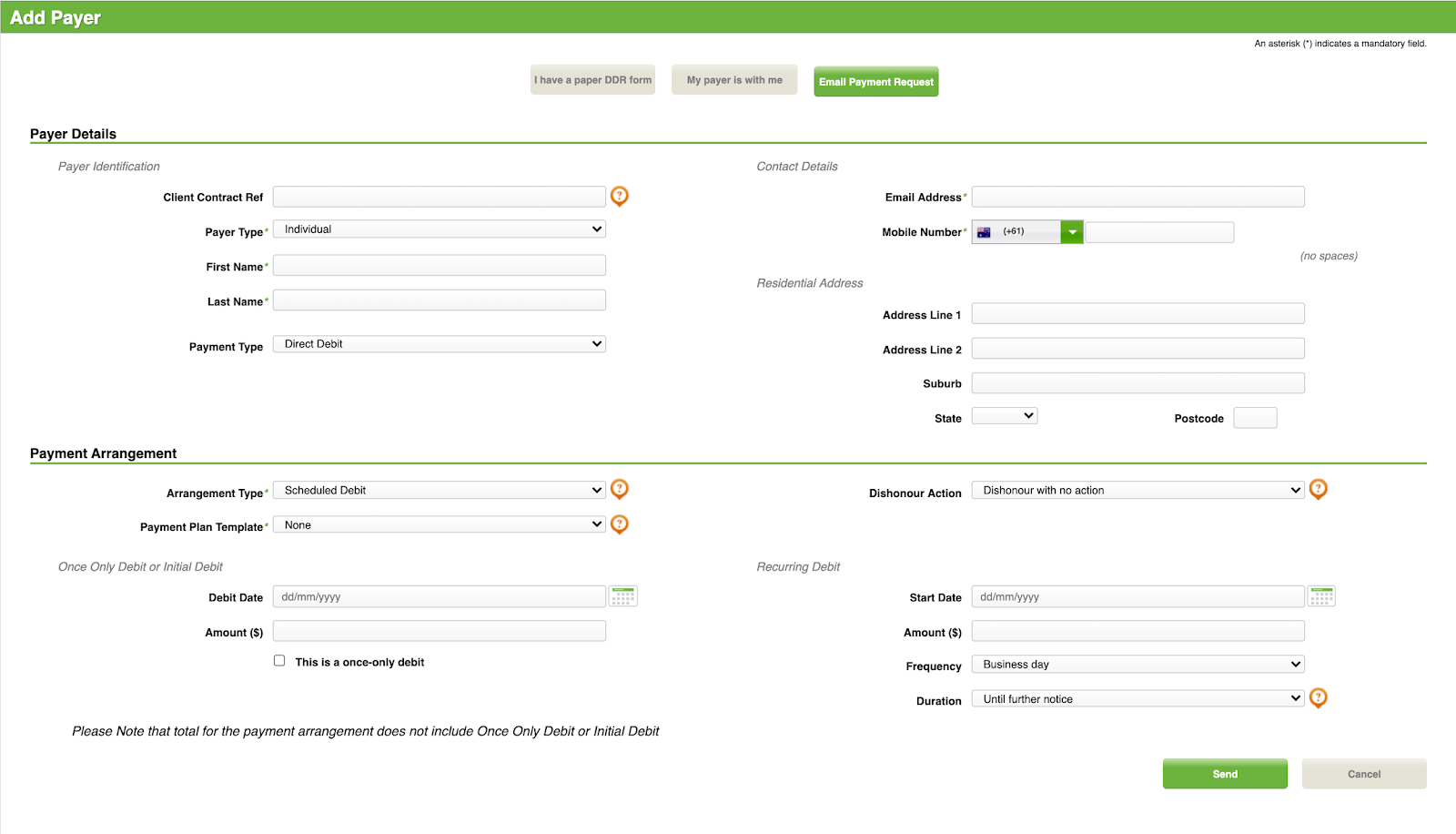How to set up a customer with a Direct Debit payment schedule